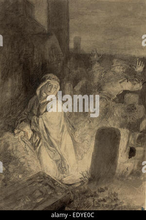 Joseph Fay (German, 1813 - 1875), A Man Fleeing from a Nun Praying in a ...