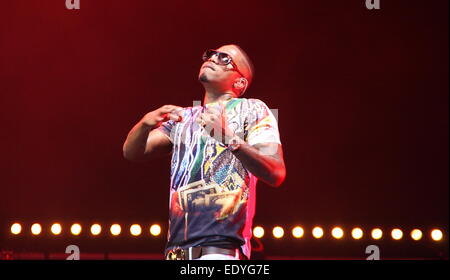 Rapper Nas (real name Nasir bin Olu Dara Jones) performing at Ibiza ...