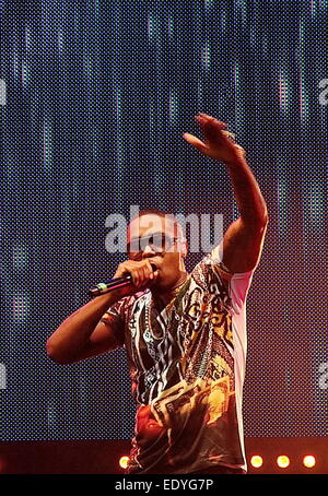 Rapper Nas (real name Nasir bin Olu Dara Jones) performing at Ibiza ...