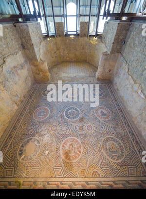 Ancient Roman mosaic, Cubiculum with the alcove, Villa Romana del ...