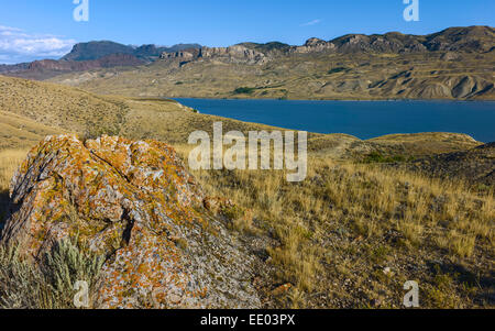 The rugged undulating landscape of bush land at the foothills of the ...