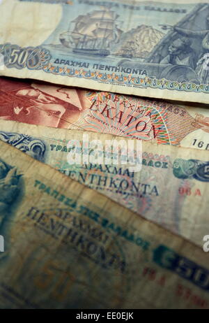 old greek currency Drachme Stock Photo - Alamy