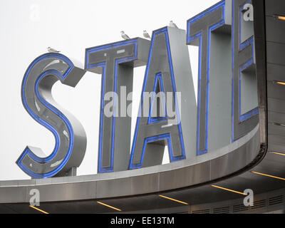 Neon sign of the Staten Island Ferry Terminal, New York City Stock ...