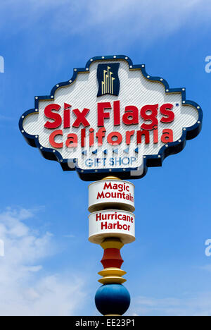 The entrance to Six Flags Magic Mountain in Santa Clarita California ...