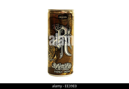 A Can of Relentless energy drink Stock Photo - Alamy