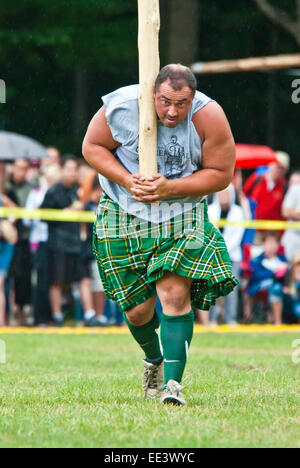Heavy weight competitor at a Scottish Highland Games event during the ...
