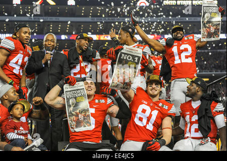 Ohio State players celebrate after winning the College Football Playoff ...