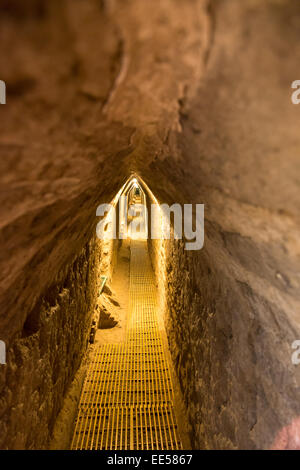 Excavated tunnel deep in the Great Pyramid of Cholula or ...