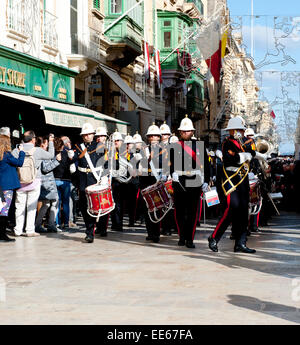 VALLETTA, MALTA -December 24, 2014 - The marching band of the Armed ...