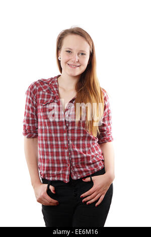Cool teen girl with long hair in urban setting Stock Photo - Alamy