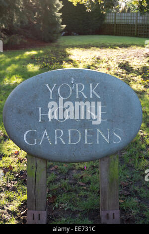 sign marking york house gardens, at the rear of the 17th century york ...