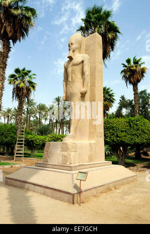Middle Kingdom statue of Rameses II in the open-air museum at Memphis ...