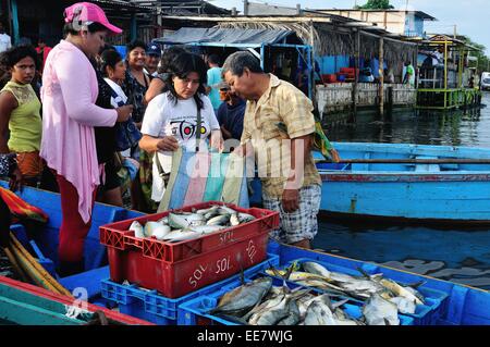 Machete fish - Port in PUERTO PIZARRO. Department of Tumbes .PERU Stock ...