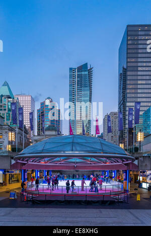 Robson Square Ice Rink; Vancouver, British Columbia, Canada Stock Photo ...