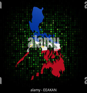 Philippines map flag on hex code illustration Stock Photo - Alamy