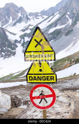 Traffic Prohibited Sign in Mountain Road. Safety Concept. No ...