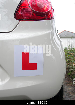 L plates on a learner driver car to e displayed while the new driver is ...