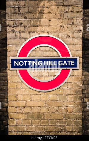 London Underground sign, London Underground Notting Hill Gate sign ...