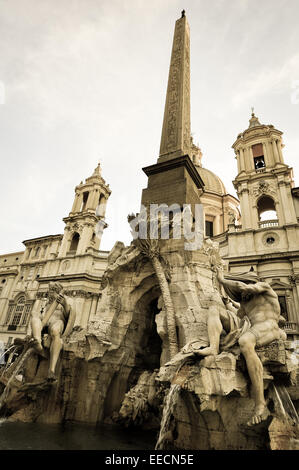 Piazza Navona, one of most important square in Rome Italy Stock Photo ...