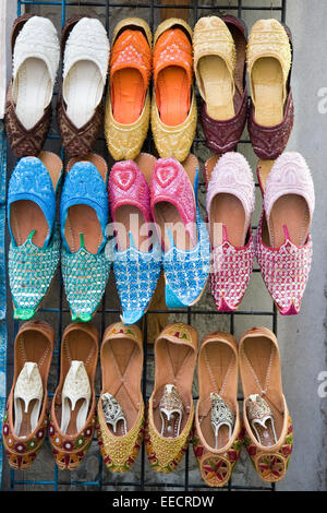Coloured arab slippers on sale in souk in Dubai, UAE Stock Photo - Alamy