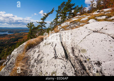 White quartzite rock of the La Cloche Hills at O.S.A. Lake Killarney ...