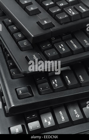 Black keyboards, technology close-up background Stock Photo - Alamy