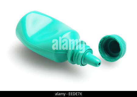 Empty Eye Drop Plastic Container Lying On White Background Stock Photo ...