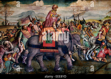 Rome. Italy. Hannibal in Italy, fresco depicts Hannibal Crossing the ...