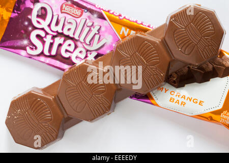 bar of new Nestle Quality Street My Orange Bar chocolate set on white ...