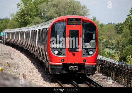 Metropoitan line S stock train outside West Harrow station Stock Photo ...