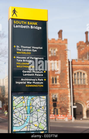 Close up of a Legible London sign south of Lambeth Bridge Stock Photo ...