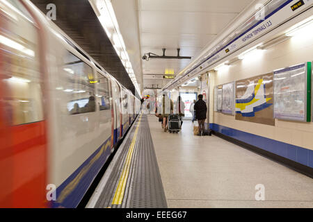 London Underground tube station at Heathrow airport serving Terminals ...