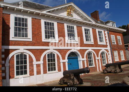 Exeter, Devonshire showing thr Royal Clarence Hotel, Custom House (blue ...