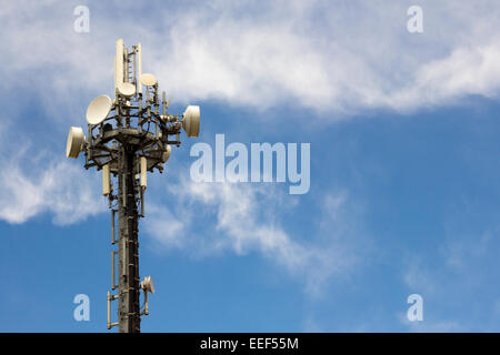 mobile satellite dish transceiver communications system Stock Photo - Alamy