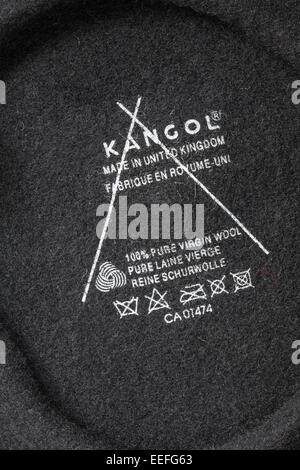 Kangol Made in United Kingdom 100% pure virgin wool detail in black ...