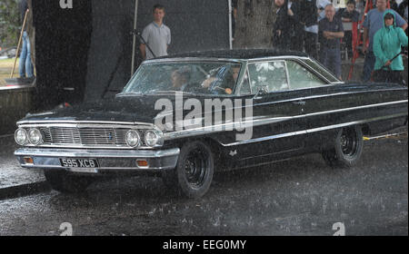 Tom Hardy films scenes for his new film 'Legend' on the Cedra Court ...