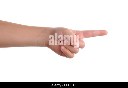 Baby index finger pointing isolated over white background Stock Photo ...