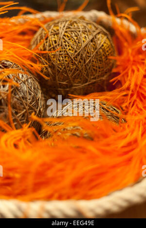 abstract rope balls in the basket Stock Photo - Alamy