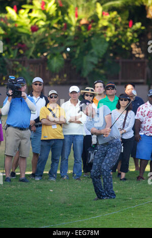 Honolulu, Hawaii, USA. 17th Jan, 2015. Brian Harman hits his approach ...