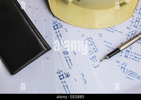 Drafting tools on mechanical Drawings Stock Photo - Alamy