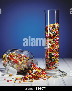 Cocktail of tablets Stock Photo - Alamy