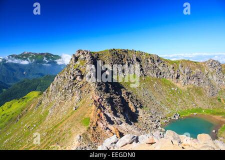Crater lake of Mt. Norikura, Gifu, Japan Stock Photo - Alamy