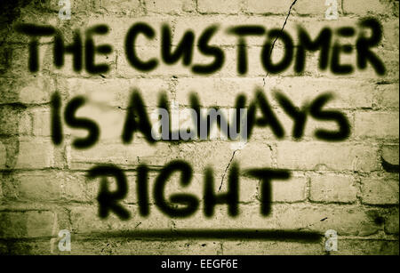 The customer is always right concept. Business comic symbol Stock Photo ...