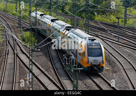 Germany Railway double-decker Regional Express (RE) passenger train ...
