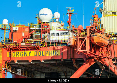 Belfast, Northern Ireland. 18th Jan 2015. Two oil rigs, the Borgny ...