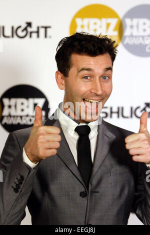 Adult film actor James Deen arrives at the 2016 Xbiz awards at Hotel J ...