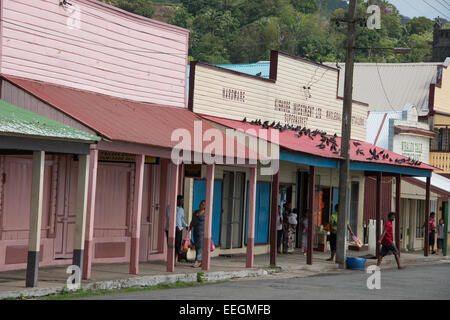 Fiji, Island of Ovalua, port town of Levuka. First Colonial settlement ...