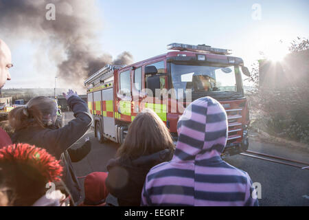 Northamptonshire. U.K. 18th Jan 2015. Large fire at Think Green ...