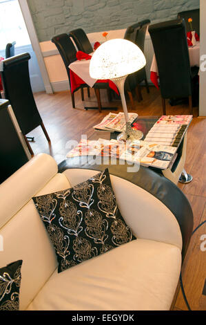 Red Indigo Indian restaurant, Hay-on-Wye, Powys, Wales, UK Stock Photo ...