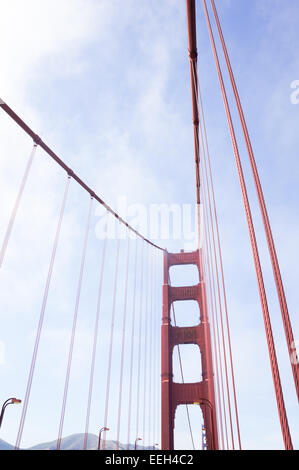 The Golden Gate Bridge from Worm's-eye view, San Francisco, USA Stock ...